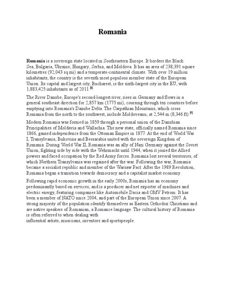 Romania | PDF | Romania | Europe Travel