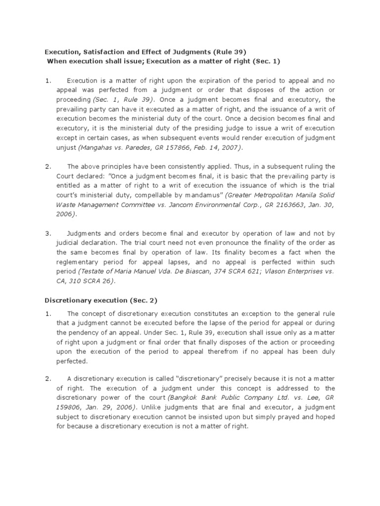 Civil Procedure Rule 39 | PDF | Garnishment | Judgment (Law)