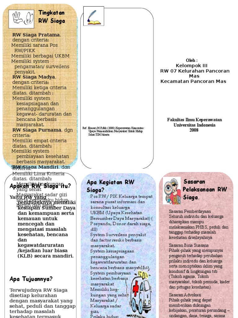 Leaflet RW Siaga | PDF | Pengembangan Diri