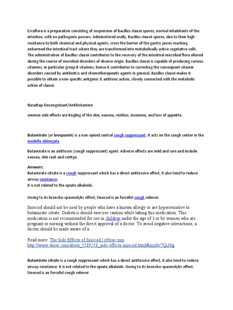 Erceflora Is A Preparation Consisting of Suspension of Bacillus Clausii ...