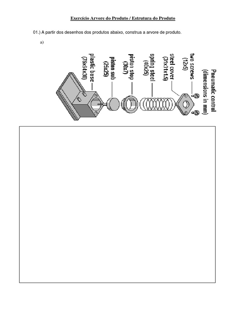 Exercício Arvore do Produto.docx | PDF | Science | Tecnologia (geral)