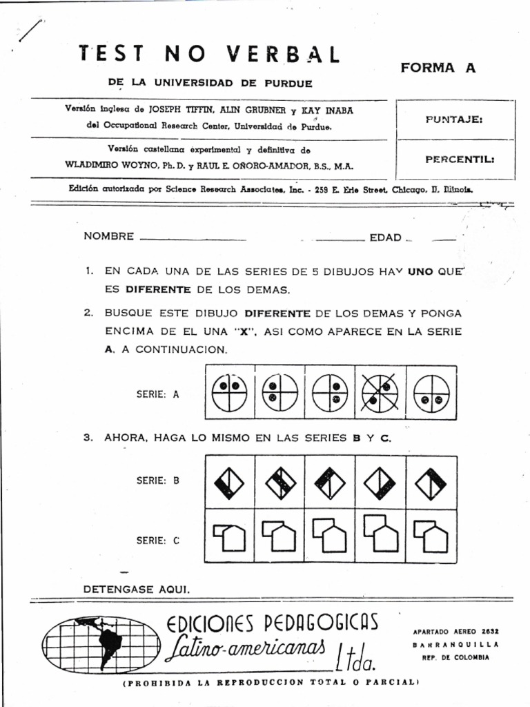 Test No Verbal de Purdue | PDF