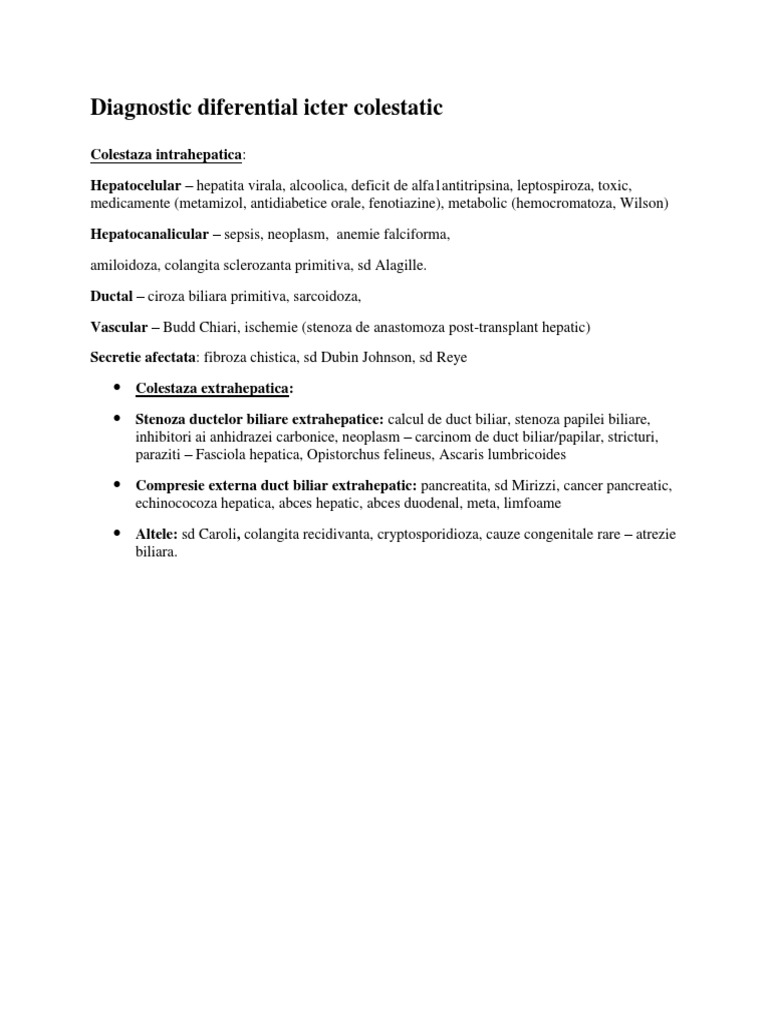Diagnostic Diferential Icter Colestatic | PDF