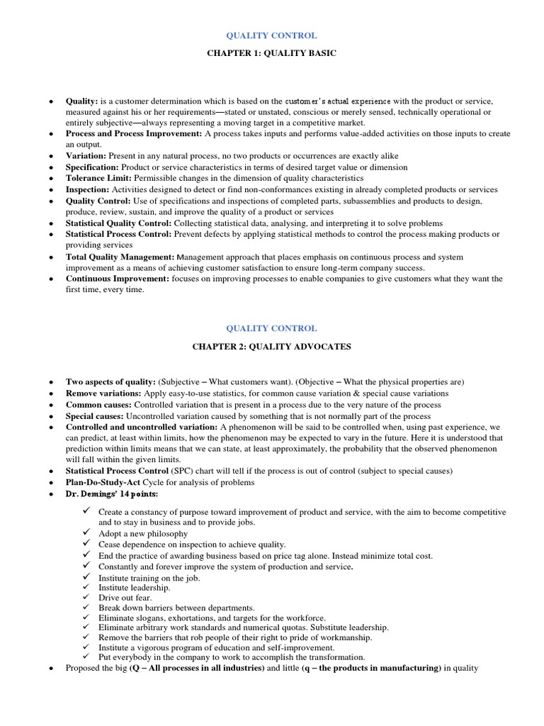 Quality Control Note by Farid A Ghani | PDF | Accuracy And Precision ...