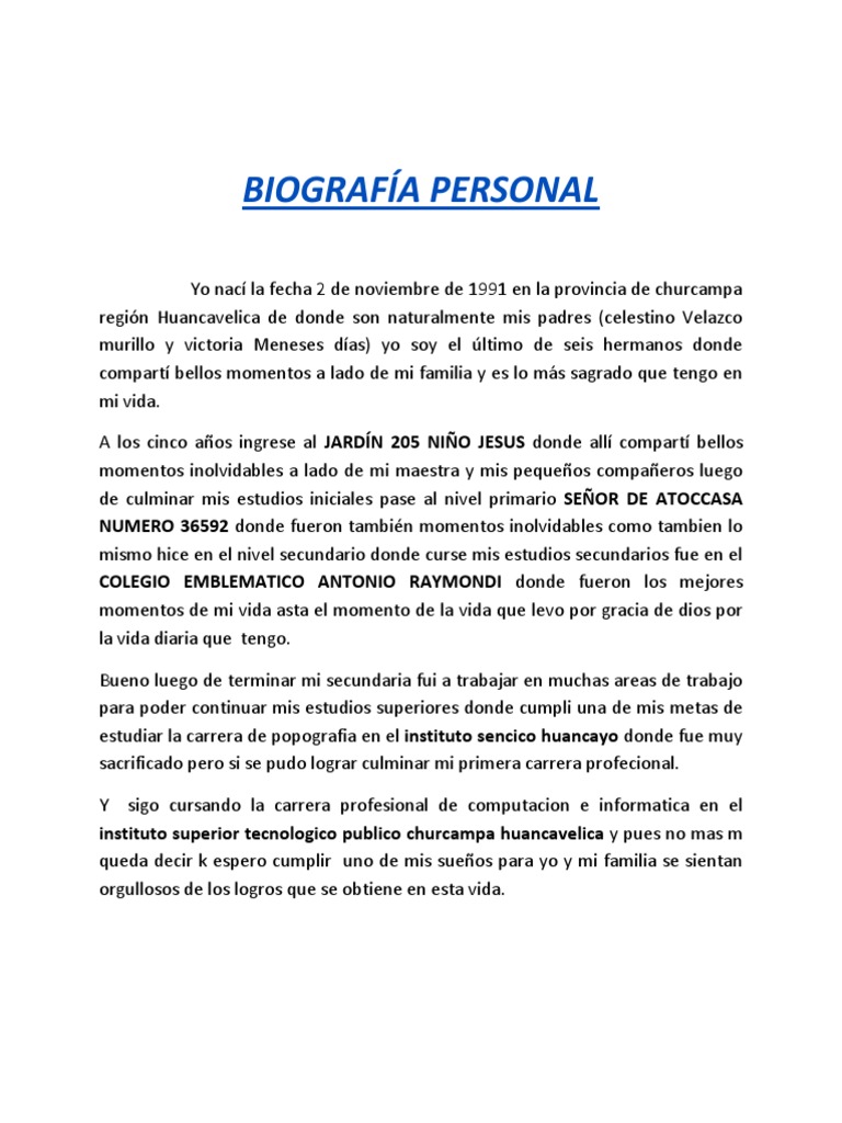 Biografía Personal | PDF