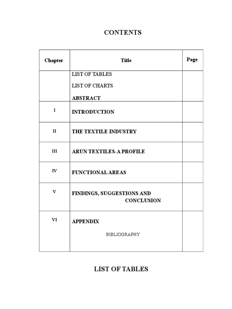 Title: List of Tables List of Charts | PDF