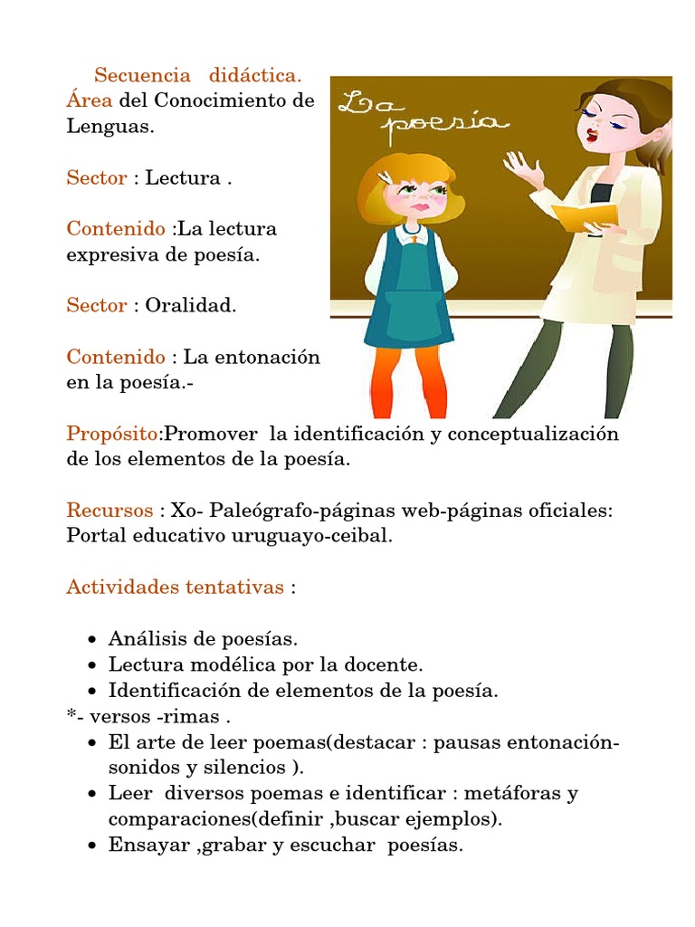 Secuencia Didactica de Poesia. | PDF