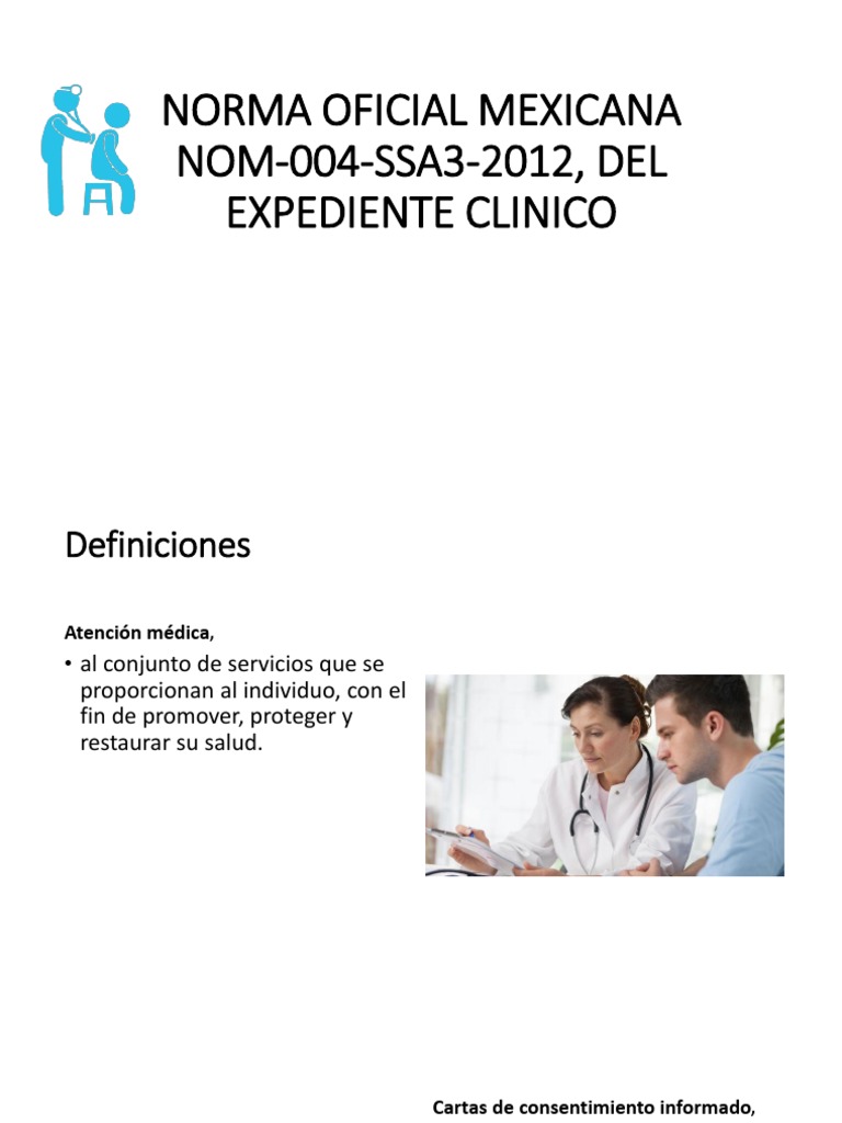 Norma Oficial Mexicana Nom-004-Ssa3-2012, Del Expediente Clinico | Descargar gratis PDF ...