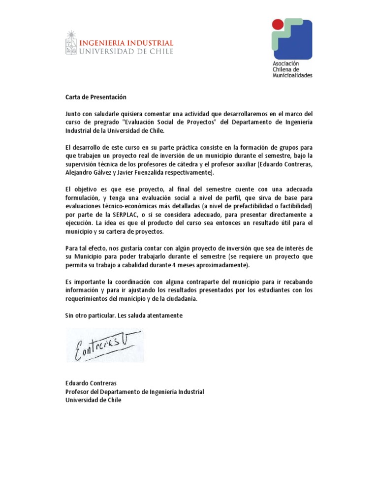 Carta de Presentaci N Municipios | PDF