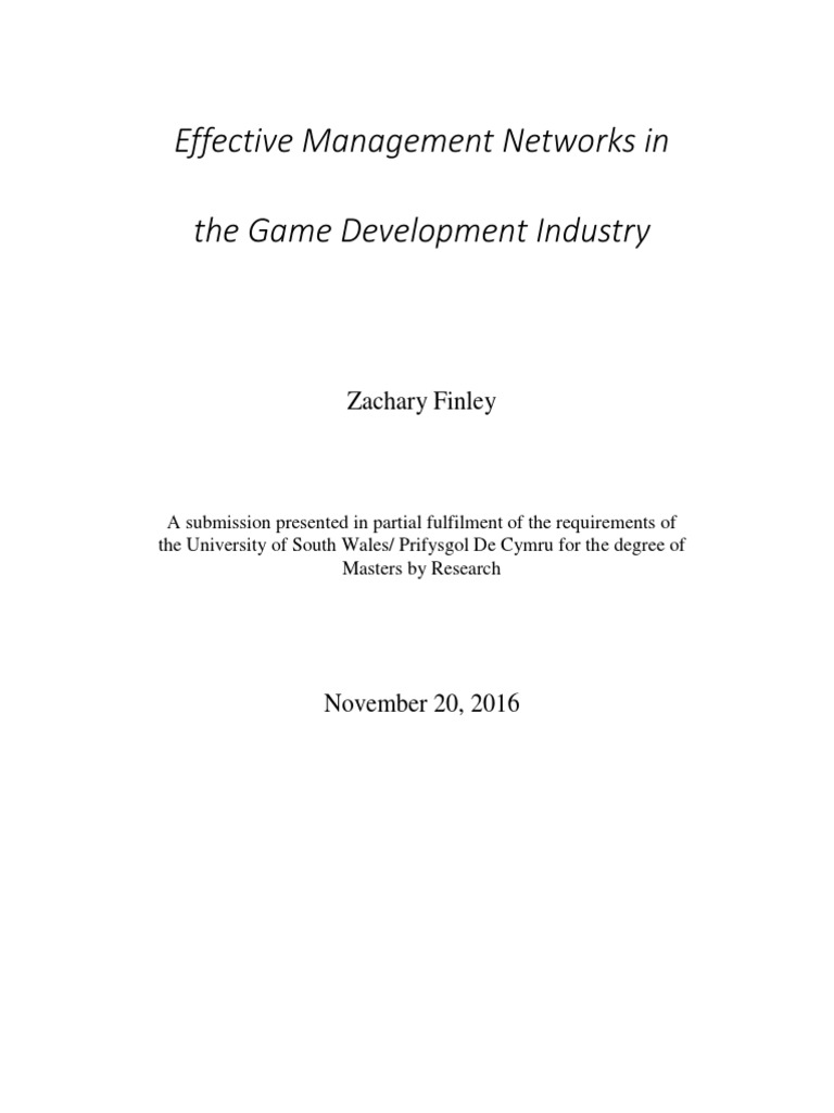 Zachary Finley Effective Management in The Game Development Industry ...