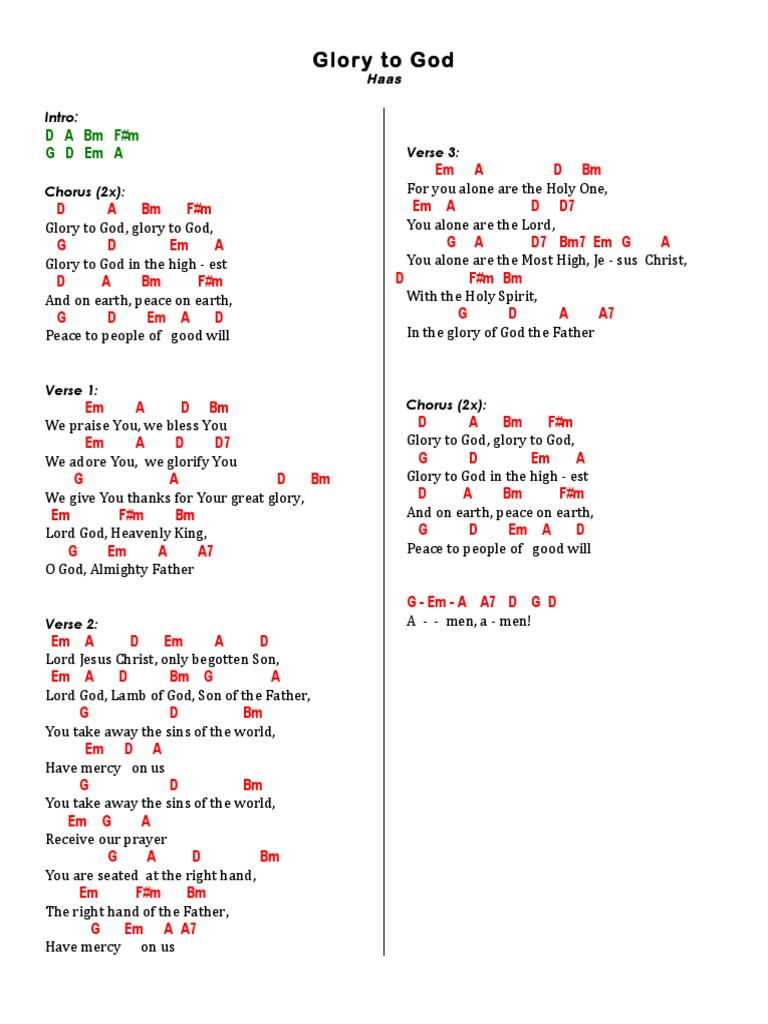 Glory to God_Chords.pdf | Glória (Religião) | Deus Pai