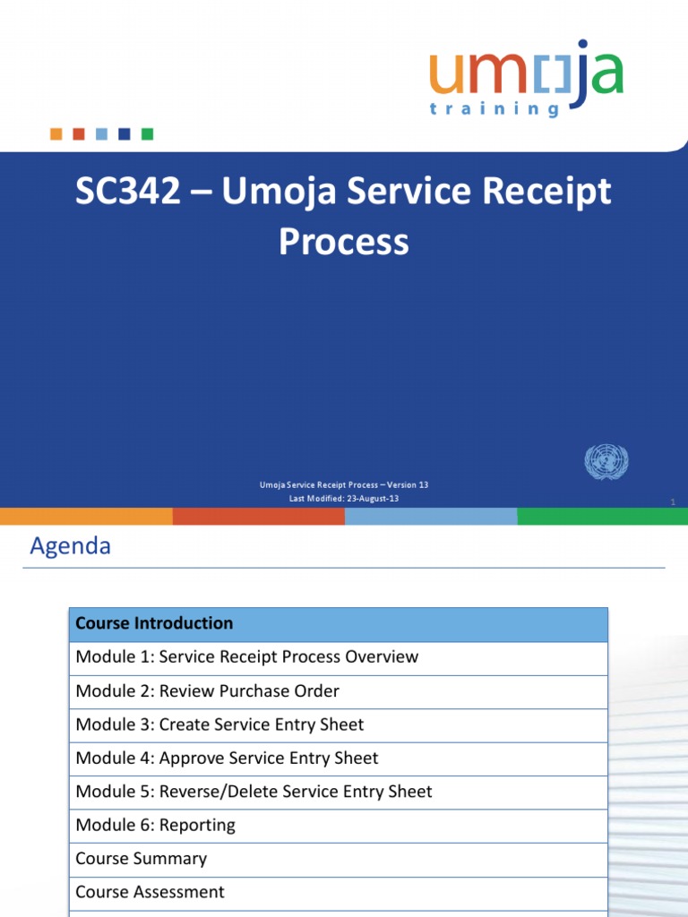 SC342 Umoja Service Receipt Process ILT PPT v13 RFP | PDF | Icon ...