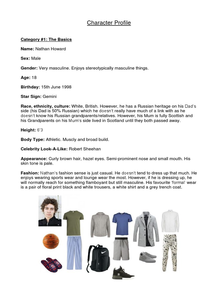 Nathan Character Profile - Version 1 - Word | PDF | Extraversion And Introversion | Jokes
