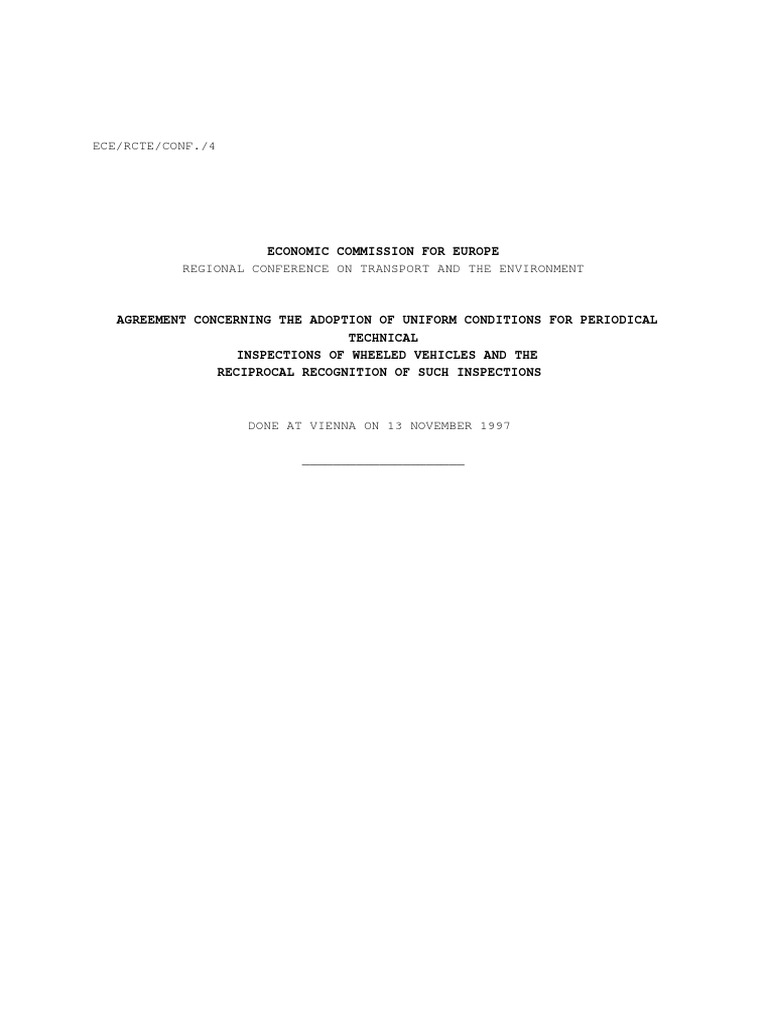Ece/Rcte/Conf./4: Economic Commission For Europe | PDF | Ratification | Arbitration