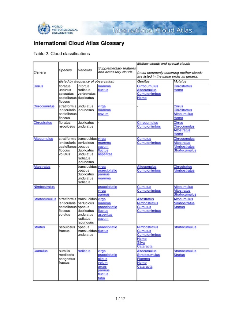International Cloud Atlas Glossary | PDF | Cloud | Thunderstorm