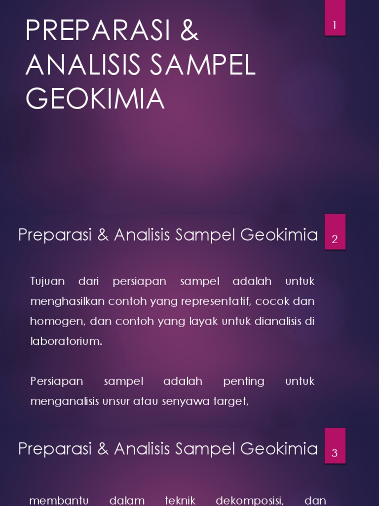 Preparasi Dan Analisa Sample Geokimia | PDF