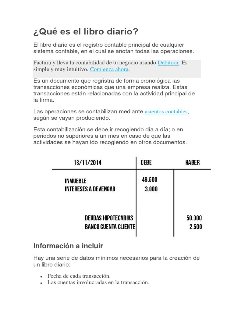 Guía del Libro Diario en Contabilidad | PDF | Contabilidad | Economias