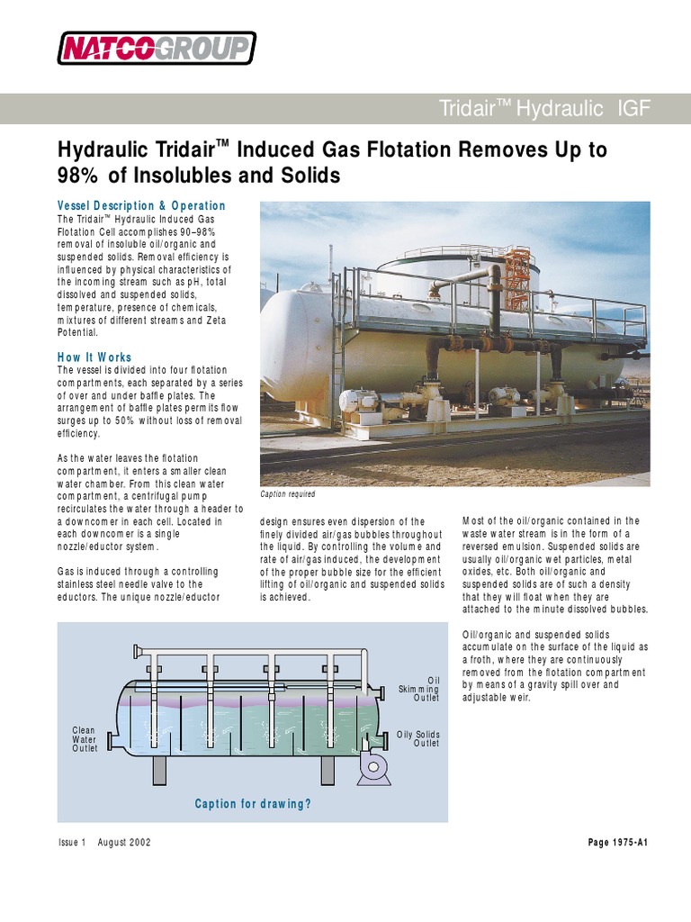 TRIDAIR HYDRAULILC Induced Gas Flotation System | PDF | Gases | Solid