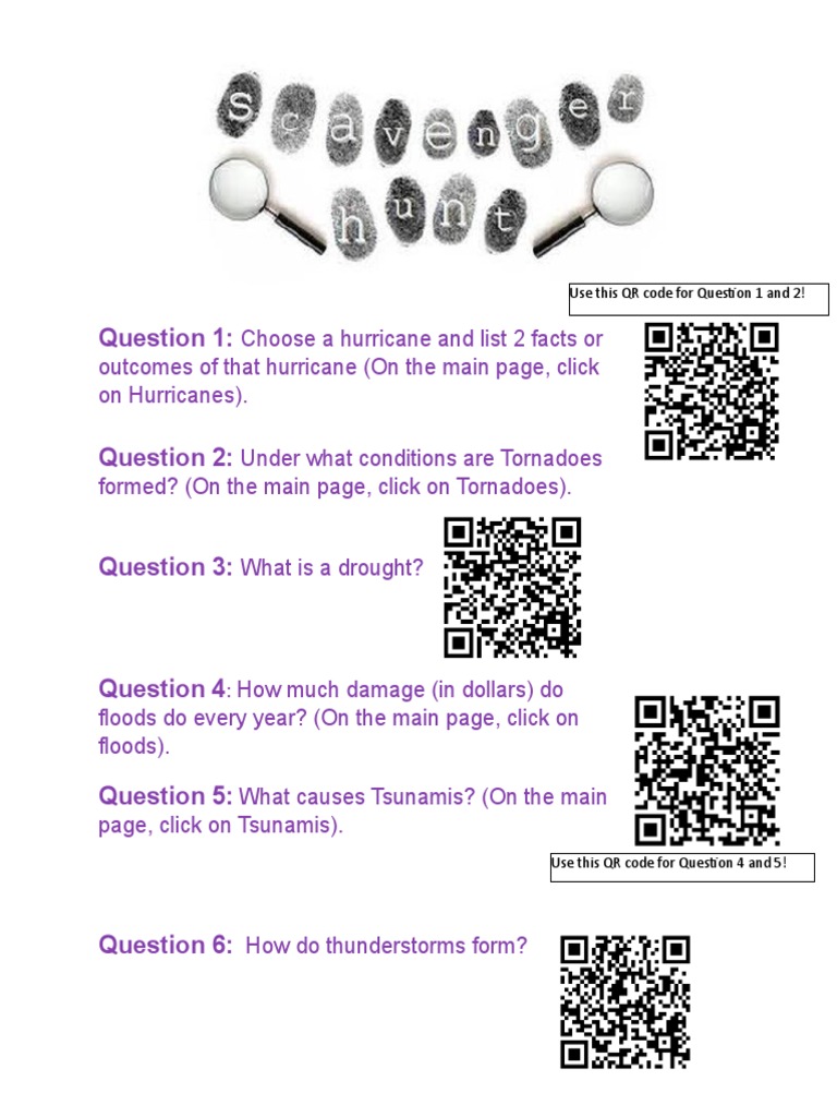 Severe Weather Scavenger Hunt | PDF