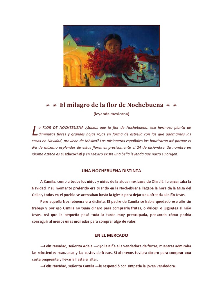La leyenda de la flor de Nochebuena | PDF | Nochebuena | Navidad