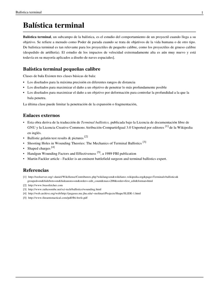 Balística Terminal | PDF | Munición | Artillería