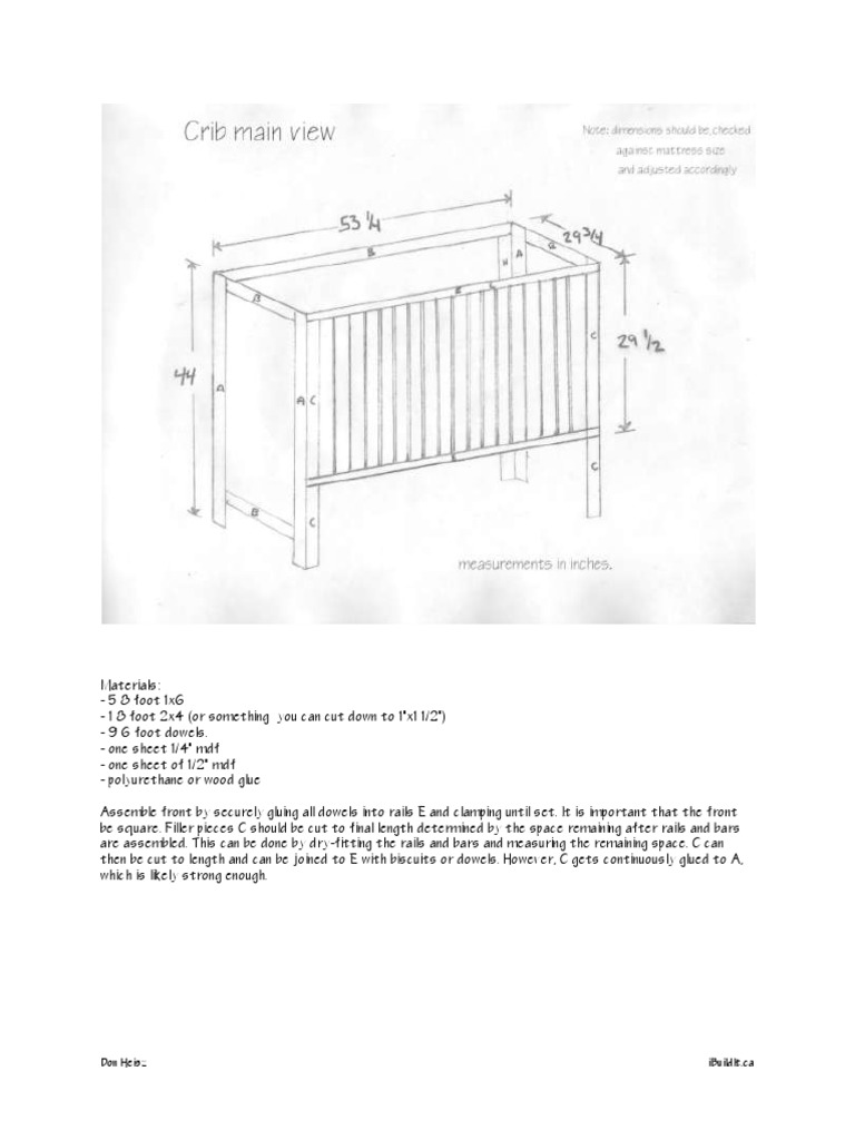 Crib Plan 3 | PDF | Crafts | Wood
