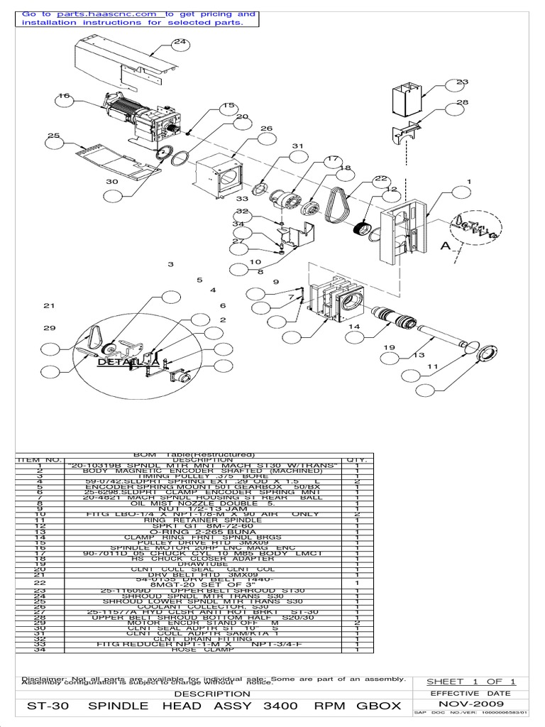 ST 30 Spindle Head Assembly | PDF
