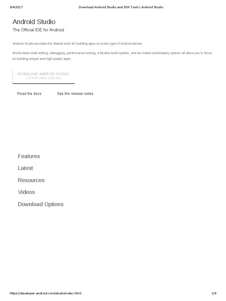 Android Studio and SDK Tools - Android Studio | PDF | Software ...