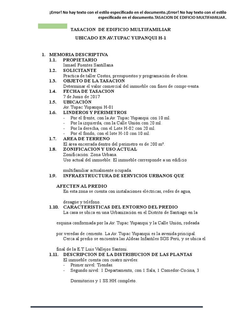Tasacion Comercial de Edificio Multifamiliar | PDF | Ingeniería de Edificación | Science