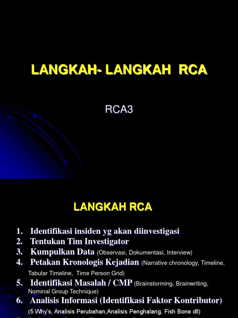 Langkah-Langkah Melakukan RCA | PDF