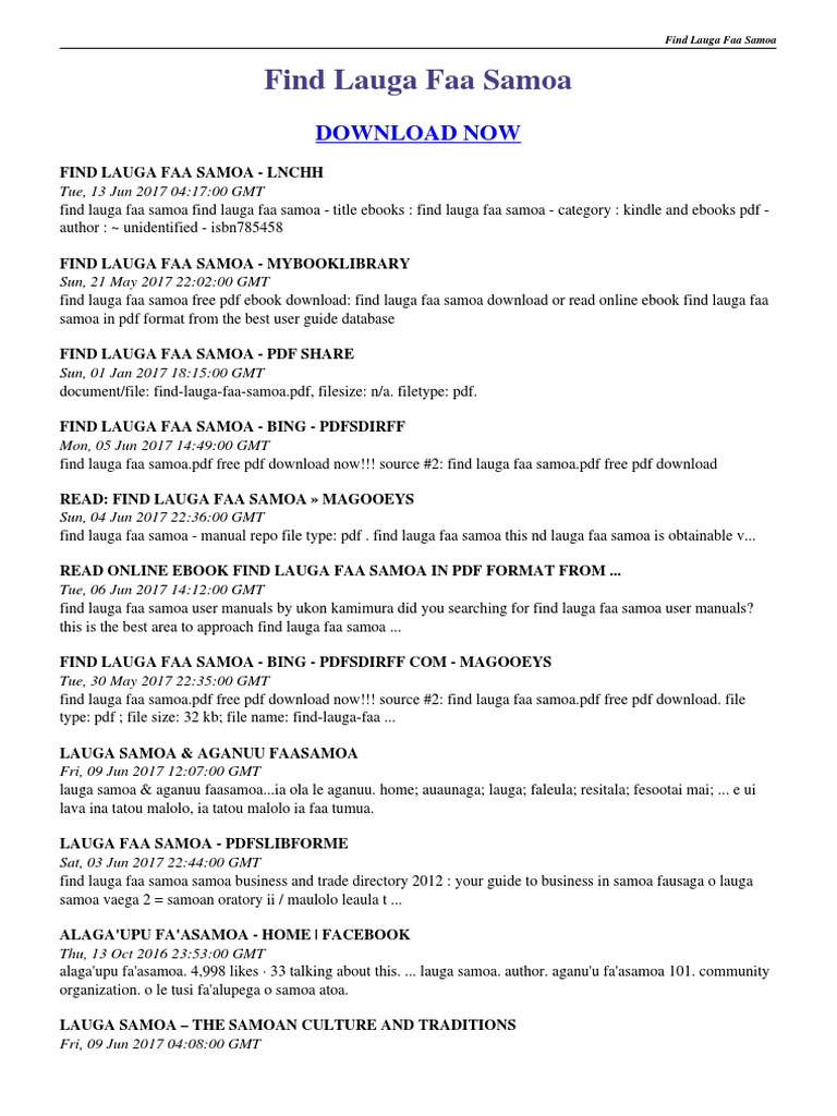 Find Lauga Faa Samoa | PDF | Samoa | Polynesia