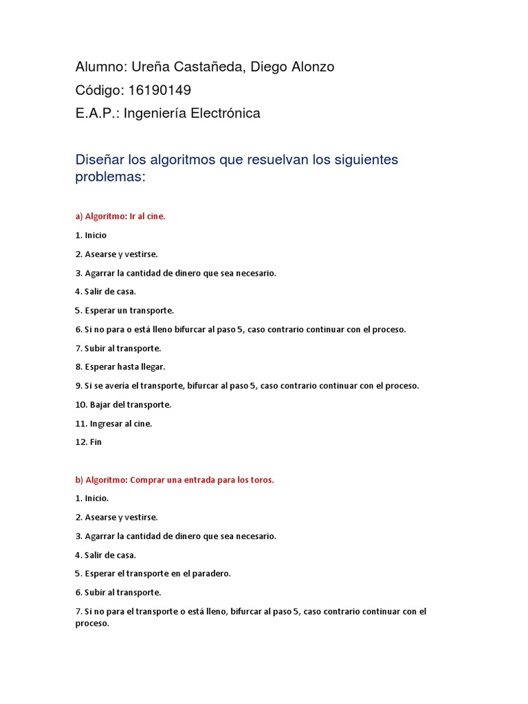 Algoritmos Cualitativos - Ejercicios | Tecnología (general) | Ciencia