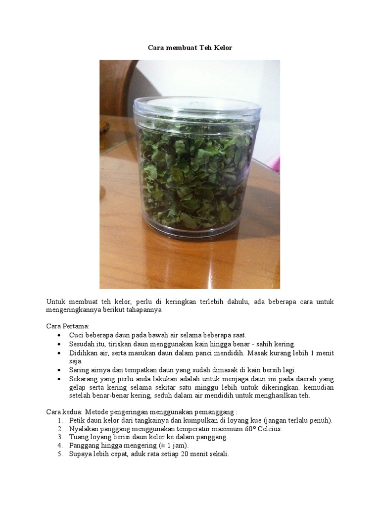 Cara Membuat Teh Kelor | PDF