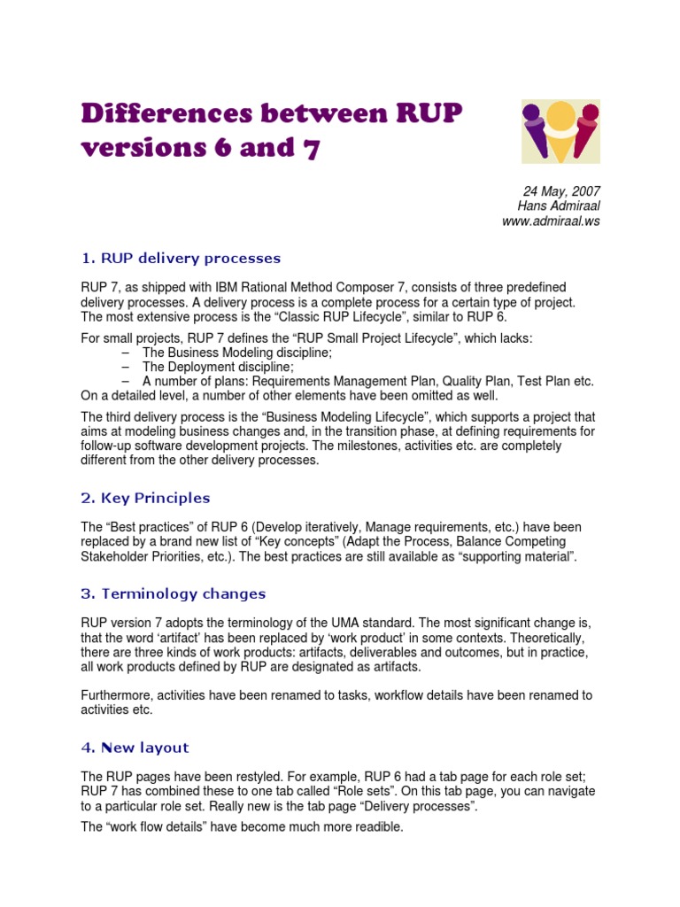 RUP 6 vs 7: Key Differences Explained | PDF | Intellectual Works ...