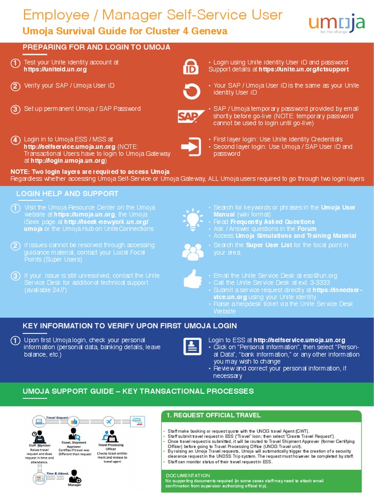 Umoja Survival Guide | PDF | Login | Password
