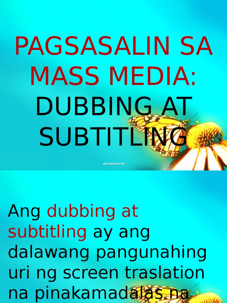 Dubbing and Subtitling | PDF
