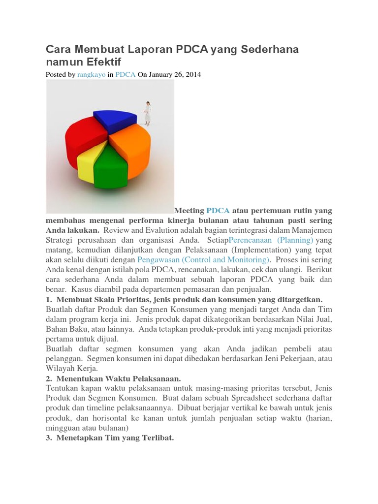 Contoh Laporan PDCA Sederhana dan Efektif | PDF | Bisnis