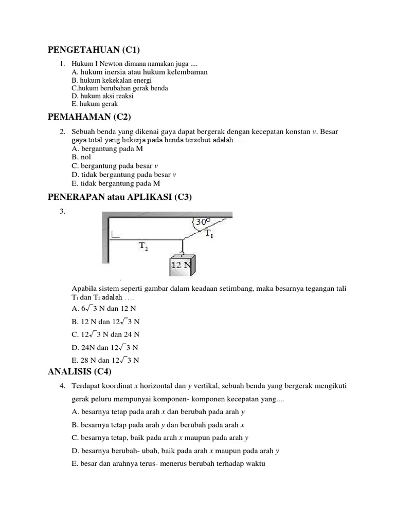 Contoh Soal C1-C6 Fisika SD | PDF