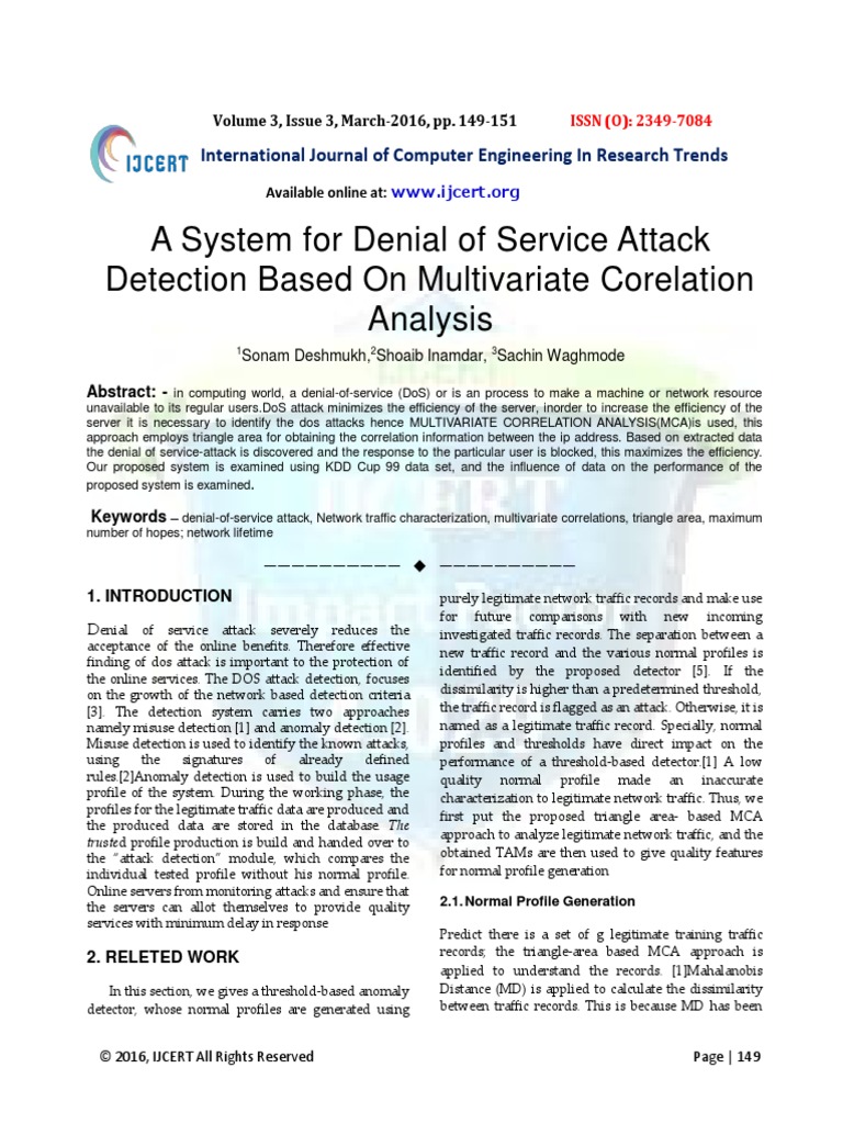 V3i310 PDF | PDF | Denial Of Service Attack | Computer Network