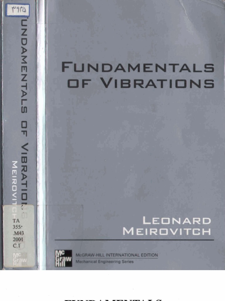 Fundamentals Of Vibrations L Meirovitch PDF PDF Patent Company