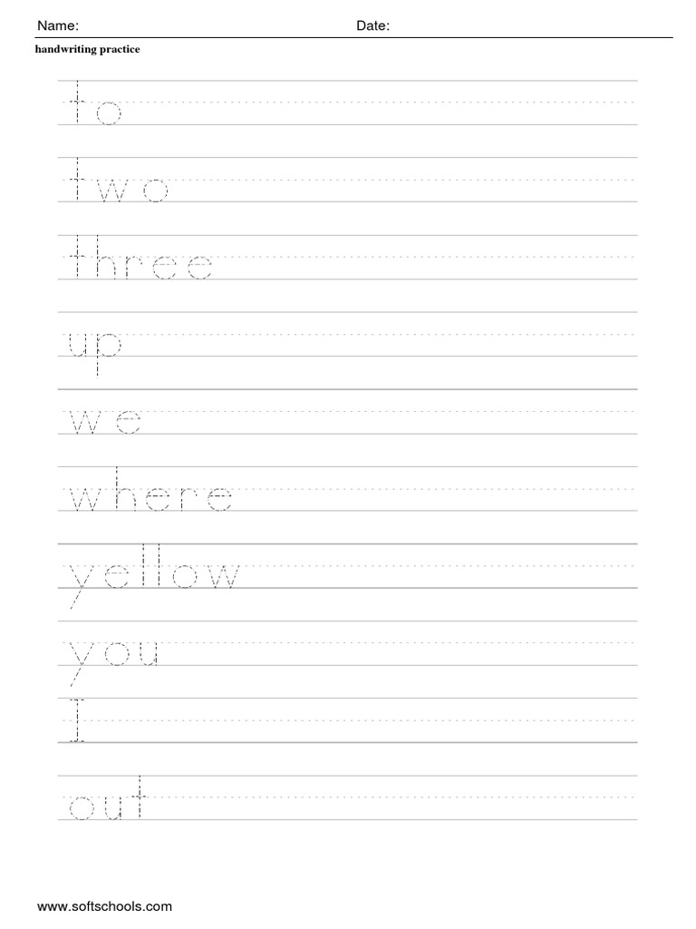 Printable - Dolch Writing4 | PDF