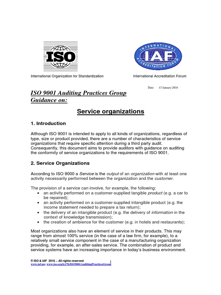 APG ServiceOrganizations2015 PDF | PDF | Iso 9000 | Audit