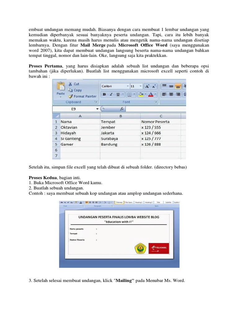 Contoh Mail Marge | PDF Contoh Mail Marge | PDF