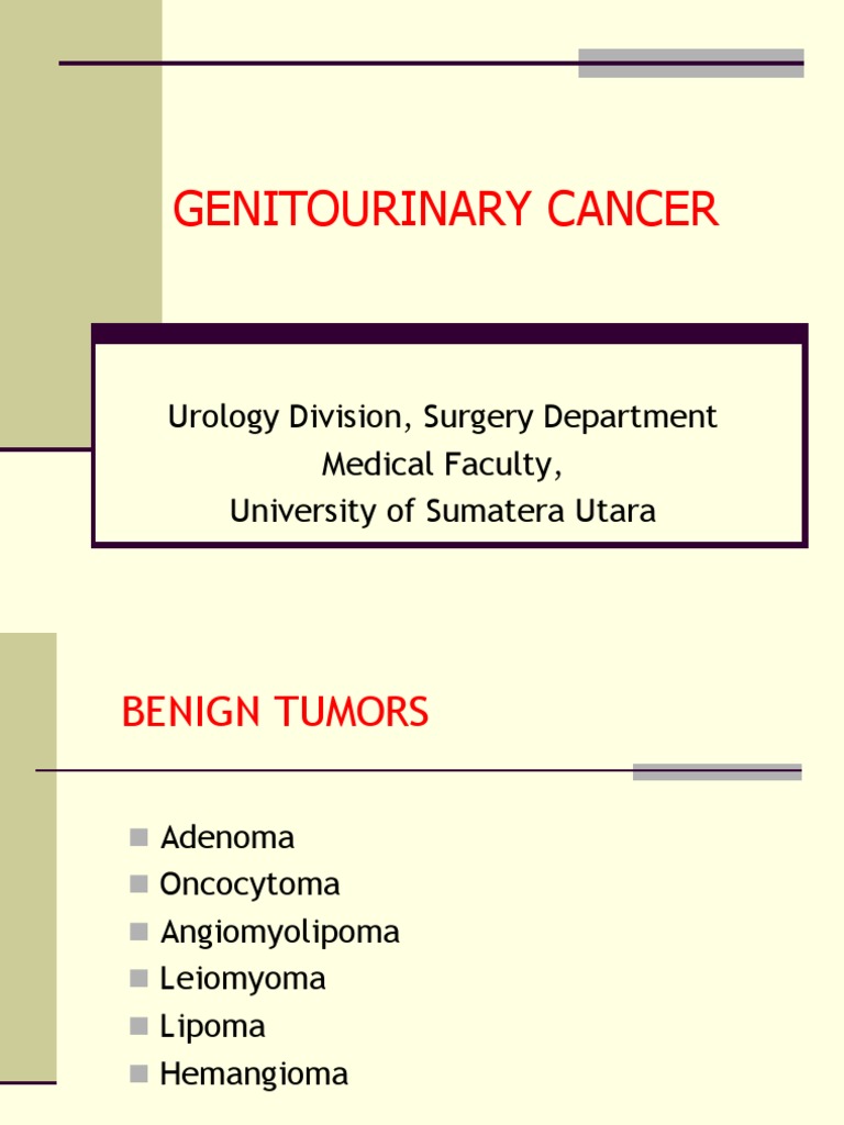 Genitourinary Cancer: Urology Division, Surgery Department Medical ...
