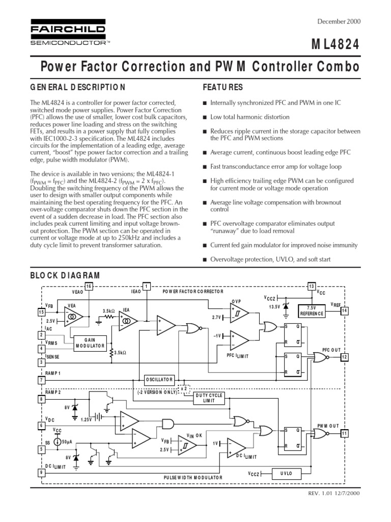 Data Sheet ML 4824 | PDF | Amplifier | Rectifier