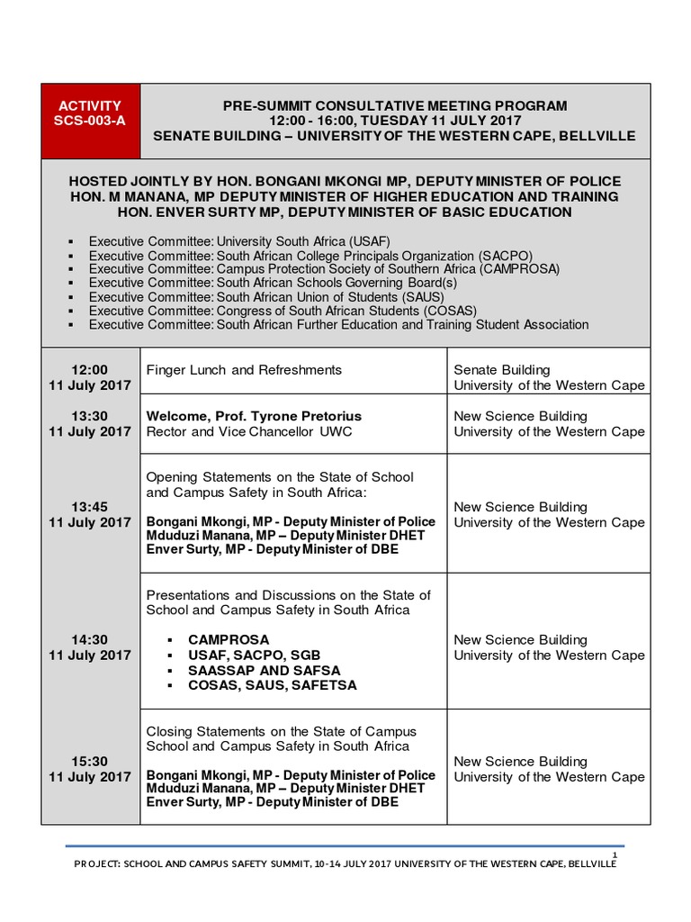 Program Campus Safety Summit | PDF