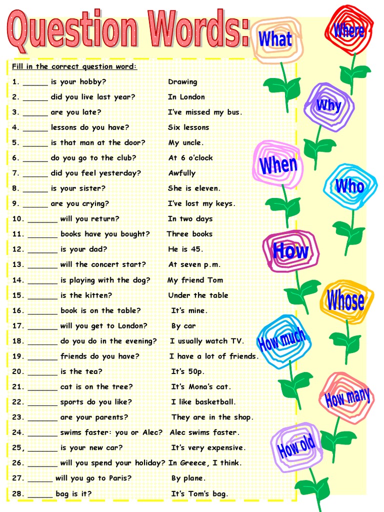 Question Words | PDF | Poetry