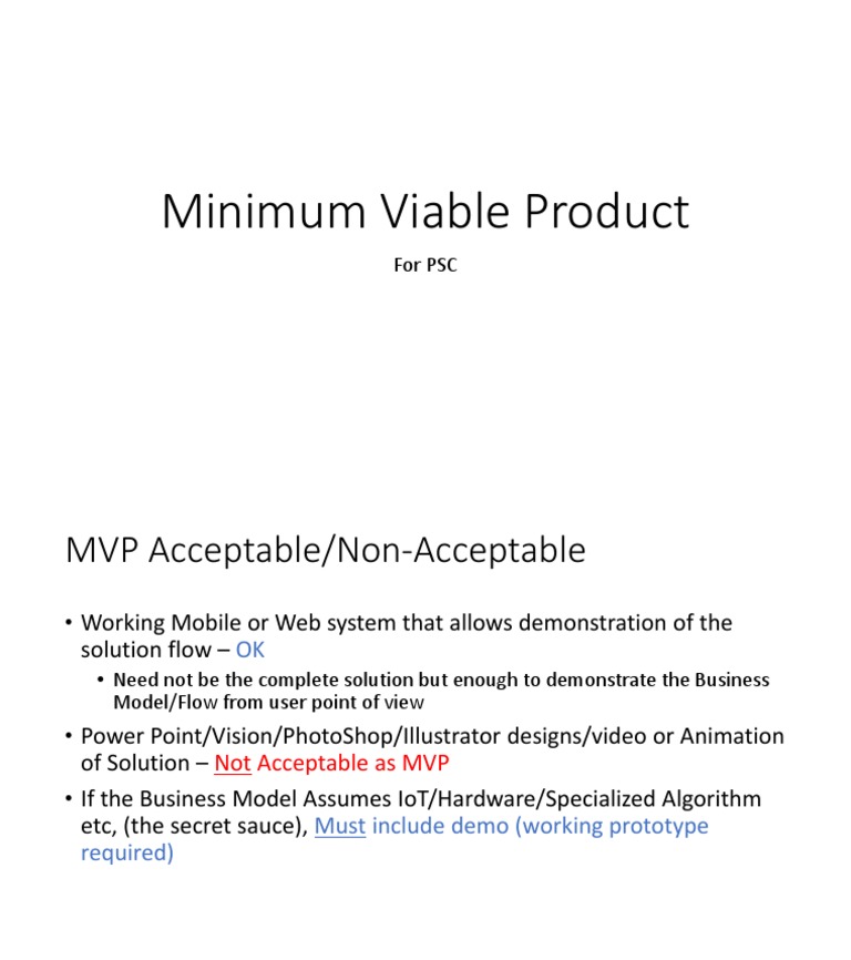 MVP Requirement Defined | PDF