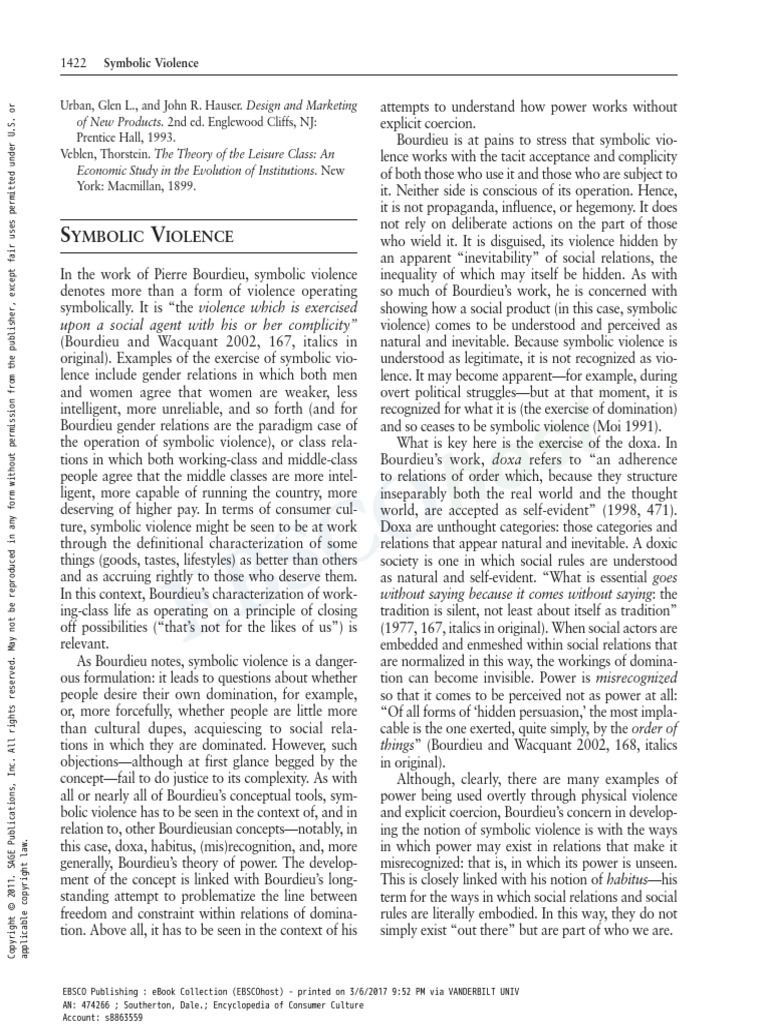 Symbolic Violence, Pierre Bordieu | PDF | Sociology | Science