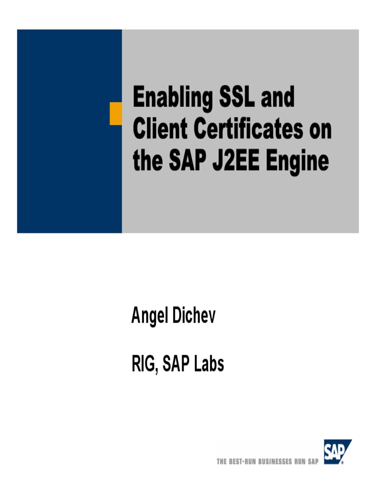 How To Configure The SAP J2EE Engine For Using SSL - PDF - 0 - PDF ...